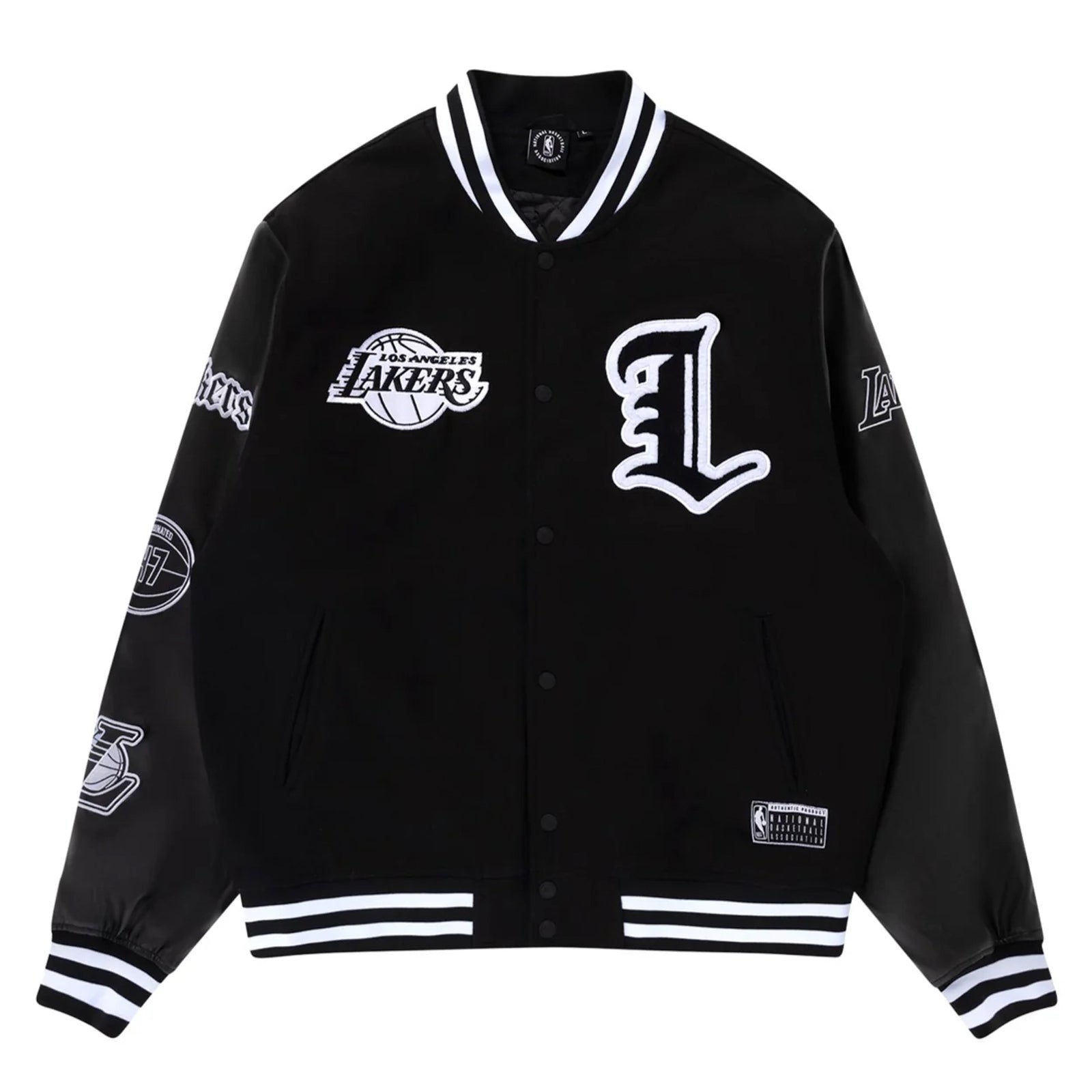 Los Angeles Lakers Essentials Letterman Jacket NBA Black by Mitchell ...