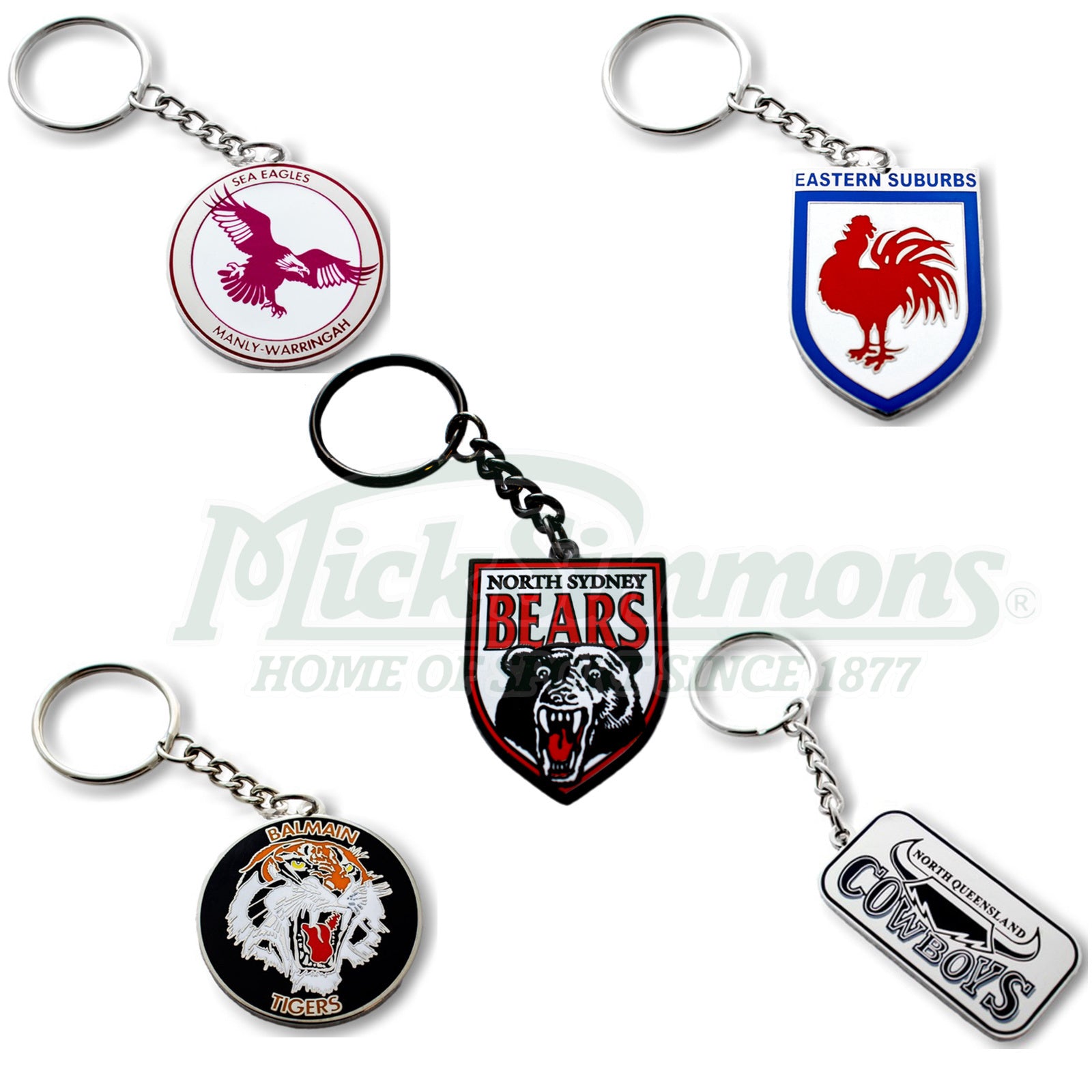 NRL Heritage Retro Metal Logo Keyring Keychain Rugby League | Mick ...