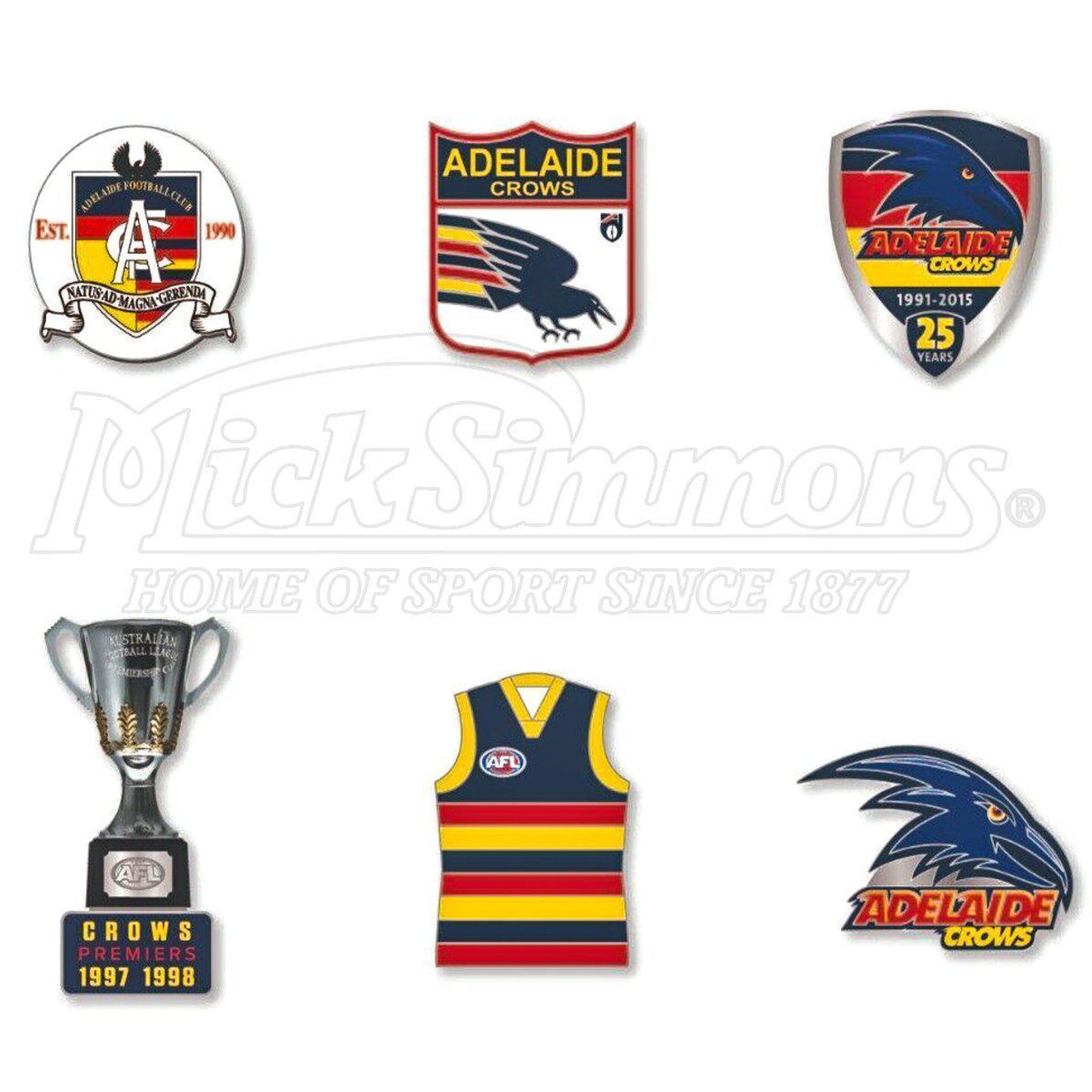 Adelaide Crows AFL Evolution Series Collection Team Metal Logo Pin Set ...