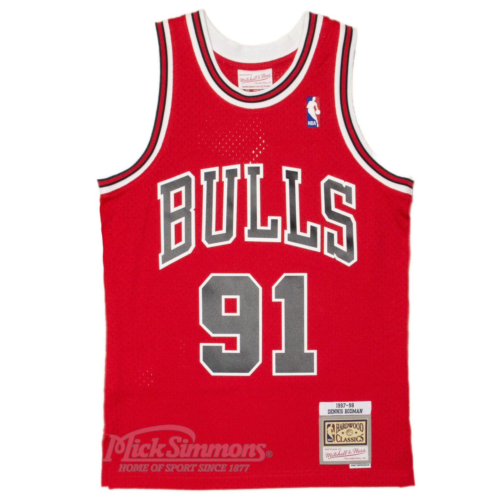 Chicago Bulls Dennis Rodman 91 Road 1997-98 Hardwood Classics Swingman ...