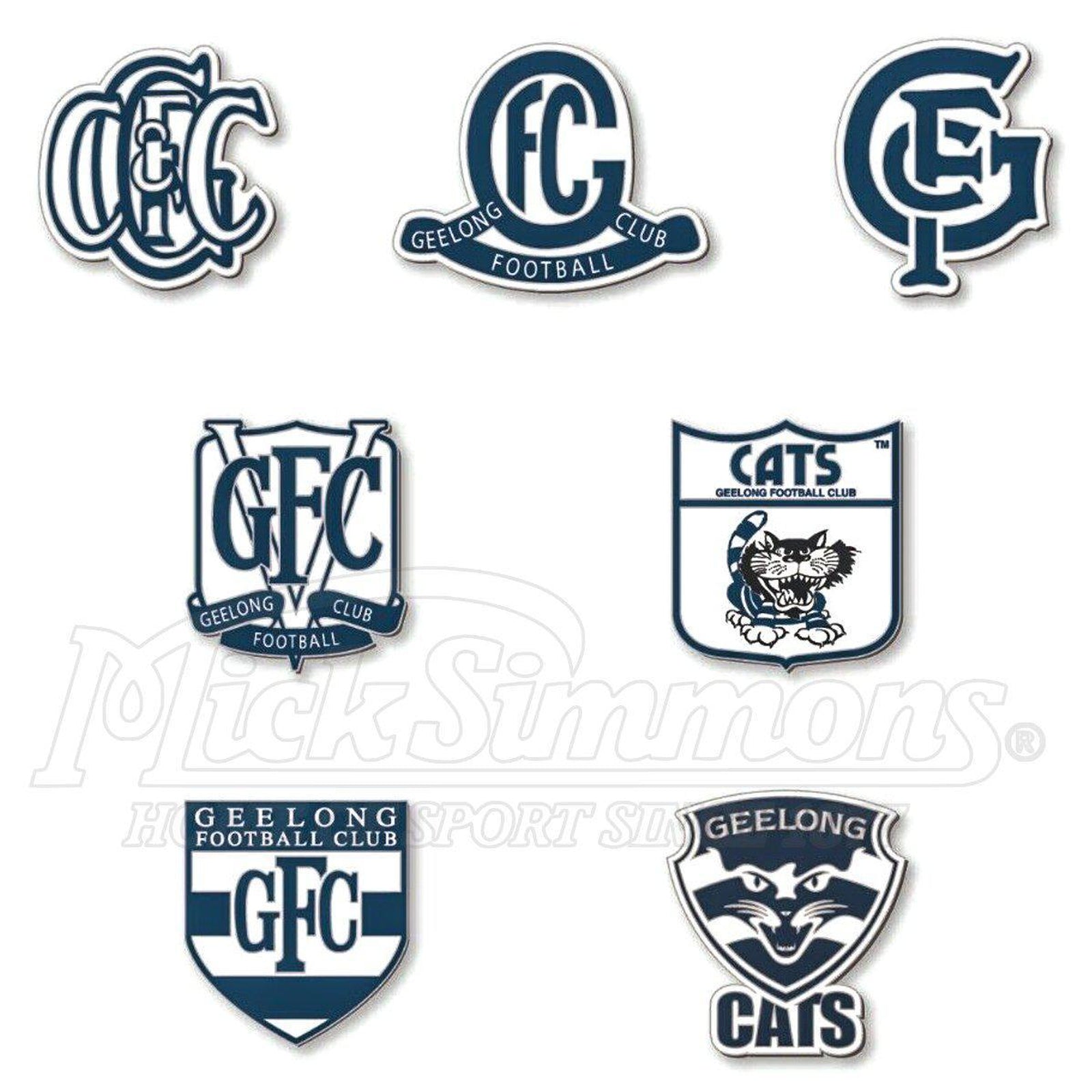 Geelong Cats AFL Evolution Series Collection Team Metal Logo Pin Set ...