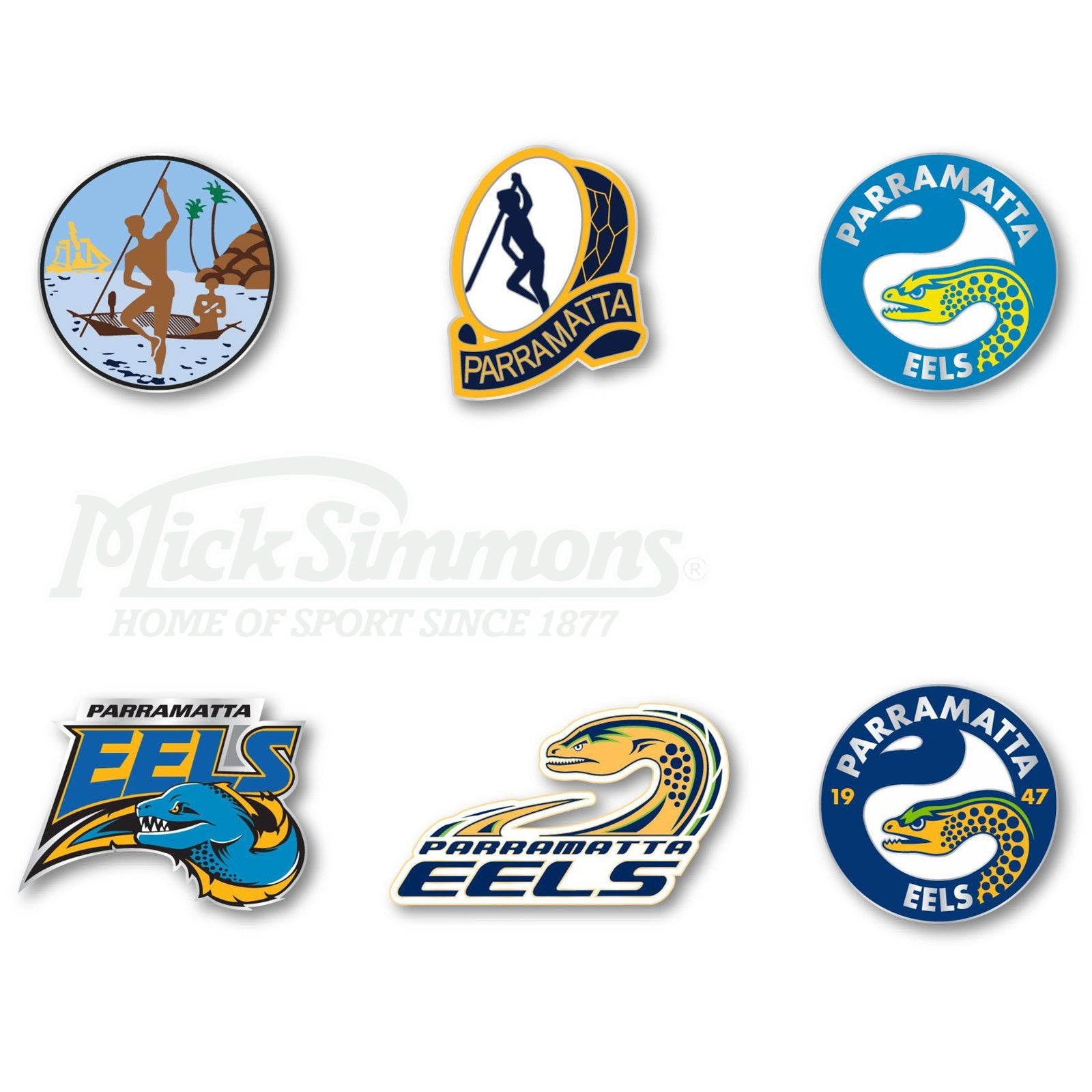 Parramatta Eels NRL Evolution Series Collection Set Team Metal Logo Pin ...